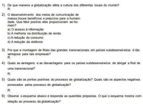 1 De que maneira a globalização afeta a cultura dos diferentes locais