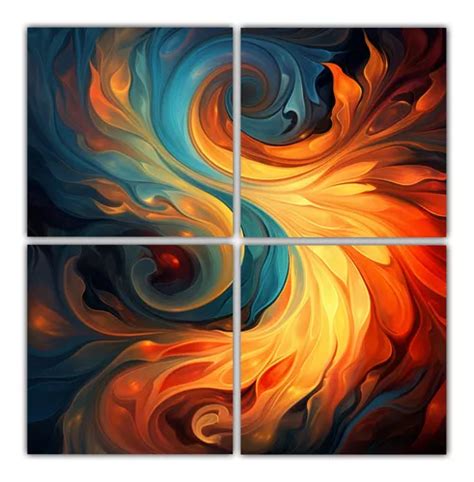 80x80cm Cuadros Surrealistas Con Patrones De Llamas Decorati Cuotas