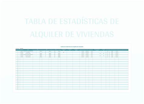 Plantilla de Excel Tabla De Estadísticas De Alquiler De Viviendas y