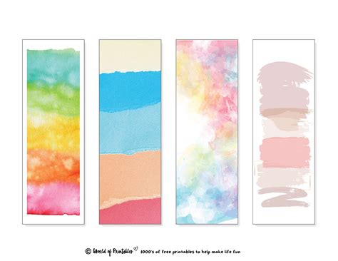 Watercolor Bookmarks 120 Ideas To Print For Free World Of Printables