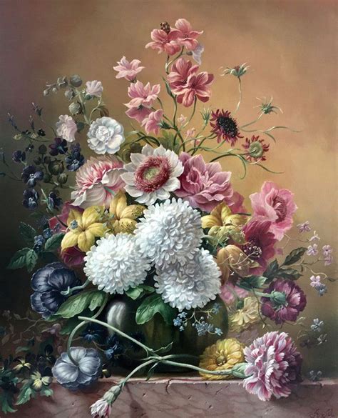 Still Life Oil Painting By Alexander Mikhalchyk Flower Art Still