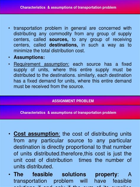 😀 transportation and assignment problem what is the difference between lpp assignment and