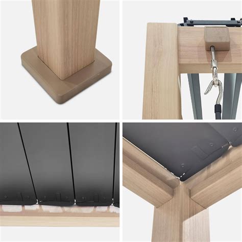 Pergola Bioclimatique Coloris Bois 3x3m Aluminium L Alice S Garden