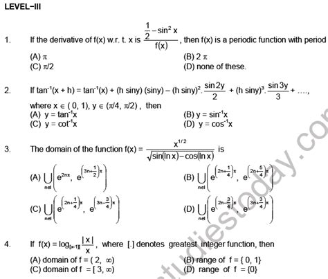 jee mathematics relation and functions mcqs set b multiple choice questions