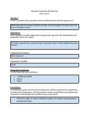 Mystery Creature Lab Write Up 1 Pdf Mystery Creature Lab Write Up