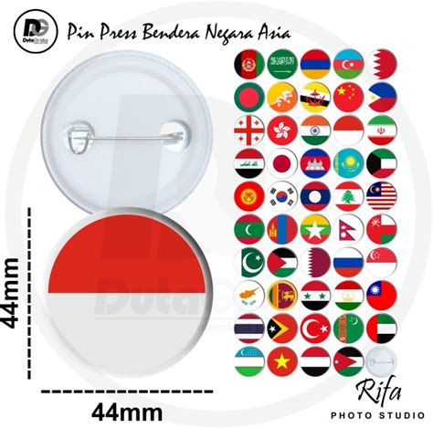 PIN PRESS BENDERA NEGARA ASIA Pin Bros Aksesoris Souvenir COUNTRY
