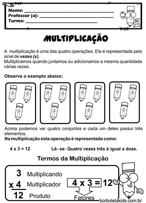 atividades de multiplicação 3 ano
