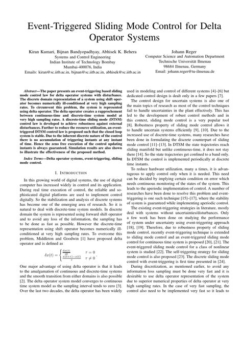 pdf event triggered sliding mode control for delta operator systems