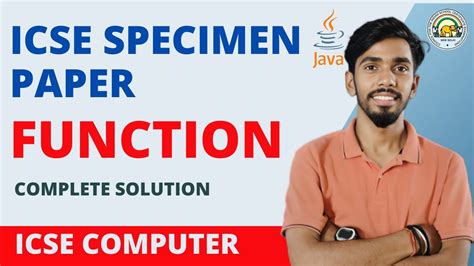 Icse Specimen Paper Function Constructor Questions Computer Class 10