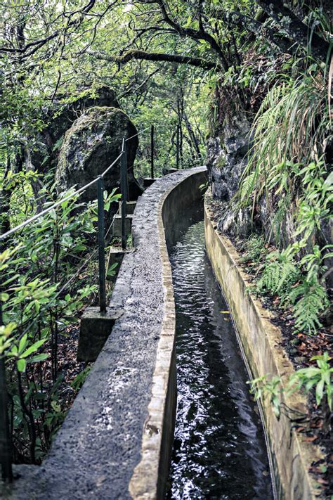Portugal Madeira Levada Water Channel Stock Photo