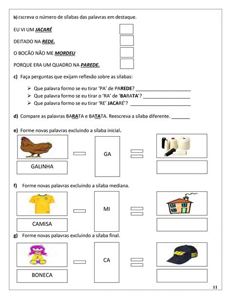 Atividades De Consci Ncia Fonol Gica S Escola