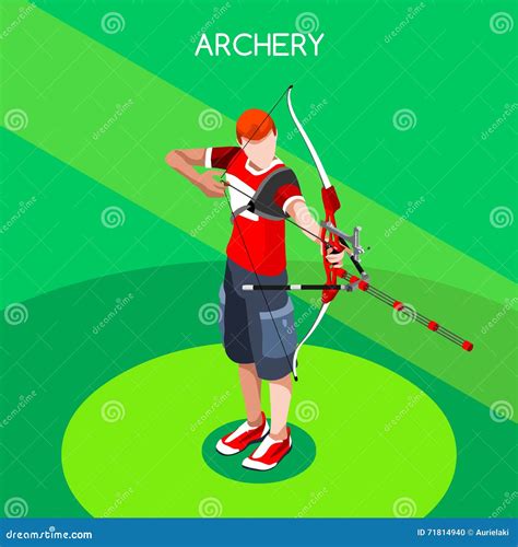 Sistema Del Icono De Los Juegos Del Verano Del Jugador Del Tiro Al Arco
