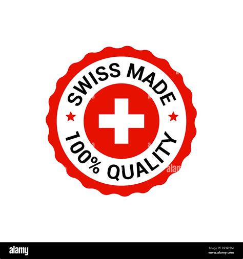 Swiss Made Product Label Switzerland Quality Flag Vector Sticker Icon