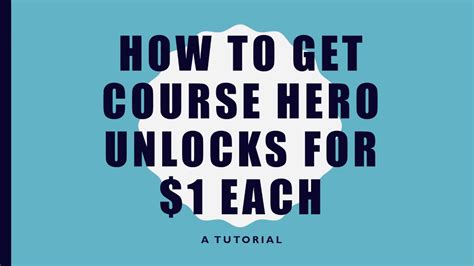 How To Get Course Hero Unlocks For For Free YouTube