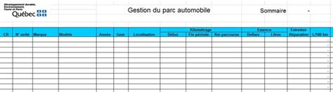 Application Excel De Gestion Du Parc Automobile