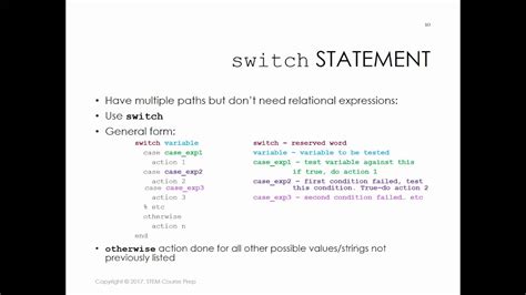 matlab switch case logical statements youtube