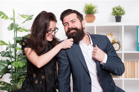 Premium Photo Office Couple Flirting And Seduction Sexy Secretary