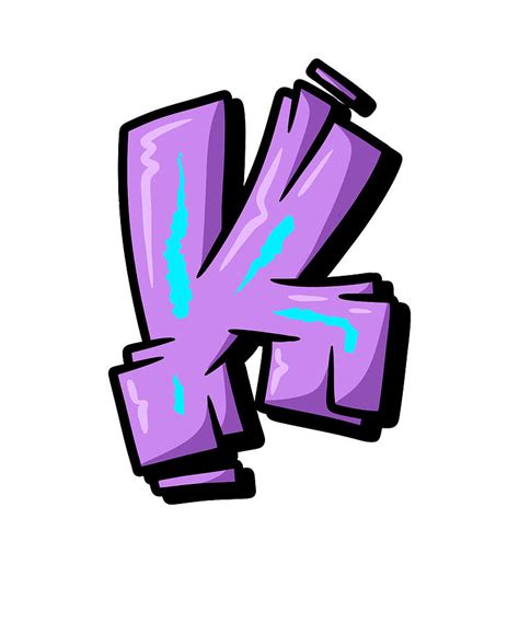 Letter K Graffiti Alphabet K Typography Purple Letter K Streetart