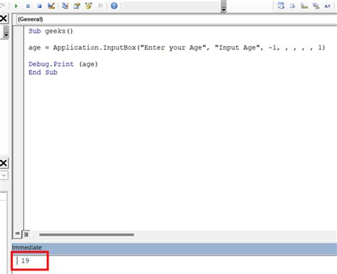 Inputbox Function In Excel Vba Geeksforgeeks