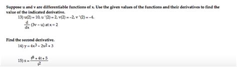 solved suppose u and v are differentiable functions of x