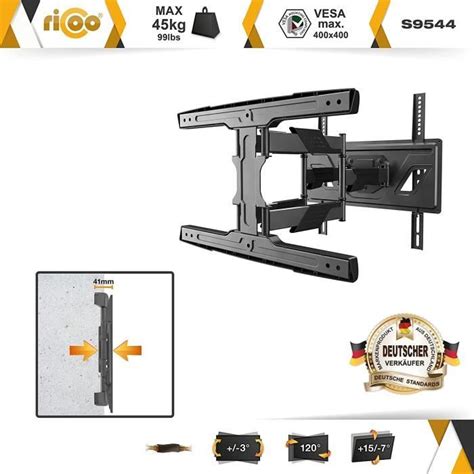 RICOO S9544 Support Murale TV Orientable Inclinable Universel 32 65