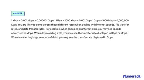 Video Solution Explain The Units Kbps Mbps And Gbps As Part Of Your