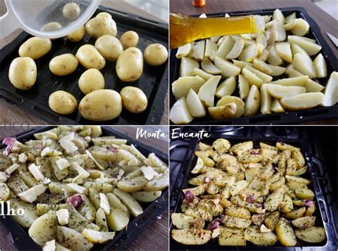 Batata Rústica Assada crocante e macia por dentro Monta Encanta