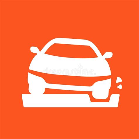 Icône De Nid De Poule Avec Véhicule Et Vecteur Routier Illustration de