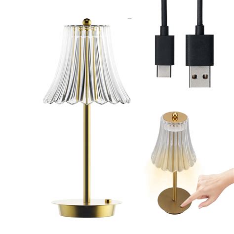 LAMPA KRYSZTAŁOWA LED STOŁOWA DOTYKOWA ELEGANCKA STYLU GLAMOUR DO