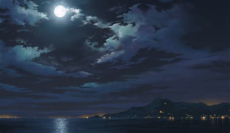 Night Sky Moon Night Clouds Ocean At Night Ocean Sky Night Sky