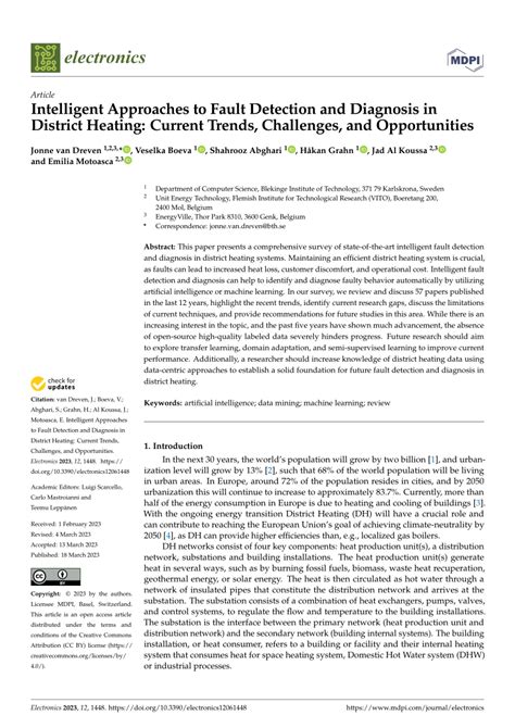 pdf intelligent approaches to fault detection and diagnosis in district heating current