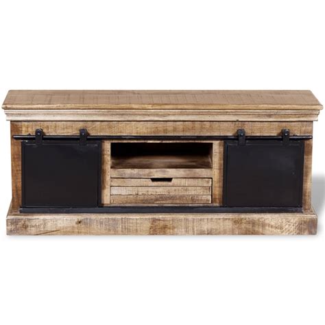 Acheter VidaXL Meuble TV Avec 2 Portes Coulissantes Bois De Manguier