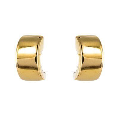 Petites demi créoles or jaune Bijoux modernes Boucle d oreille or