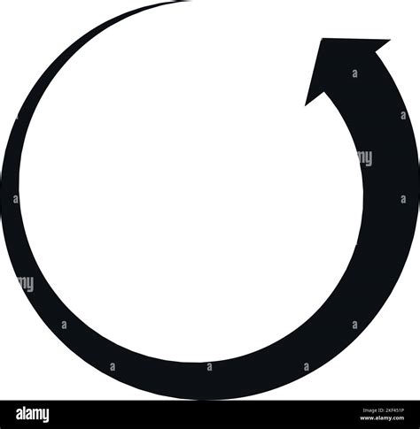 Arrow Circle Icon Black Cycle Symbol Rotate Sign Stock Vector Image