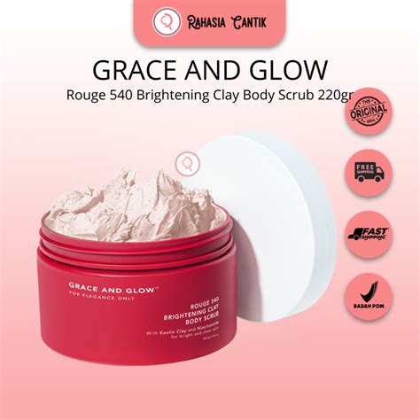 Jual Grace And Glow Rouge 540 Brightening Clay Body Scrub 220gr