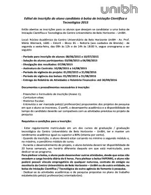 Preenchível Disponível unibh Edital do Aluno 2015 Pgina Inicial