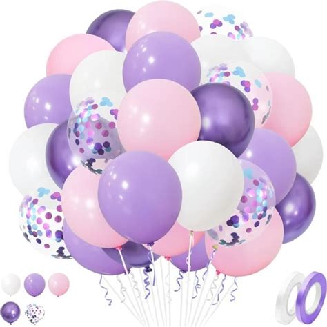 Ballons Rose Violet 50 Pièces 12 Pouces Ballons En Latex Rose Violet