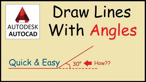how to draw a line at an angle in autocad youtube