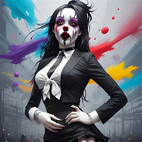 Two Modern Polish Female Light Clown Makeup Full Figure Fit Arthubai