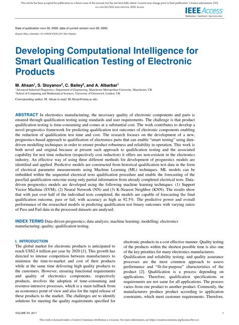 pdf developing computational intelligence for smart qualification testing of electronic products
