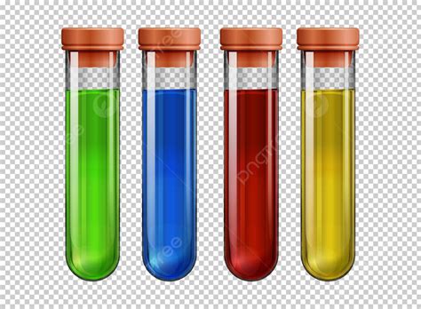 Four Testtubes Filled With Colorful Liquid Clipping Equipment Clipart