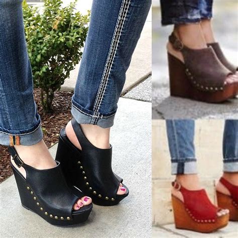 DoraTasia sandalias de cuña para mujer zapatos sexys de tacón alto con