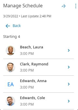 Manage Schedule Tile