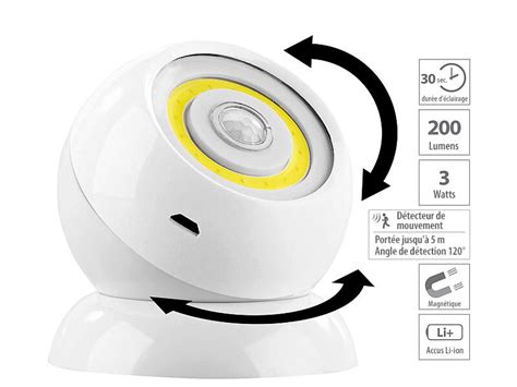 Lampe LED sans fil avec détecteur de mouvement MyPureva éclairage led