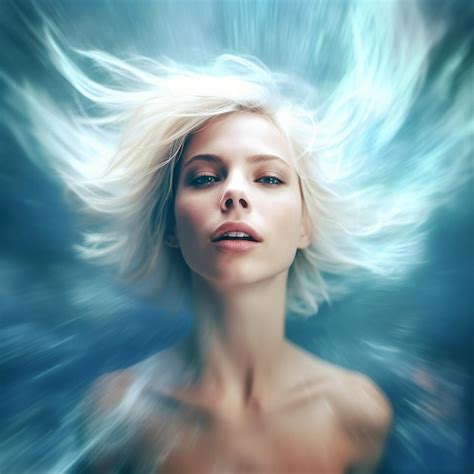 Premium AI Image A Woman With Her Hair Blowing In The Wind