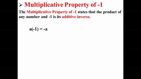 multiplicative property of 1 youtube