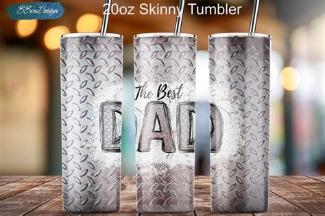 The Best Dad Tumbler Sublimation PNG Design 20oz Skinny Etsy