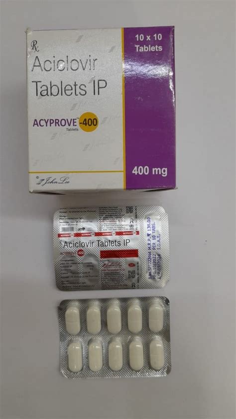 Aciclovir Acyprove 400mg Tablet 10 X 10 Treatment Genital Herpes