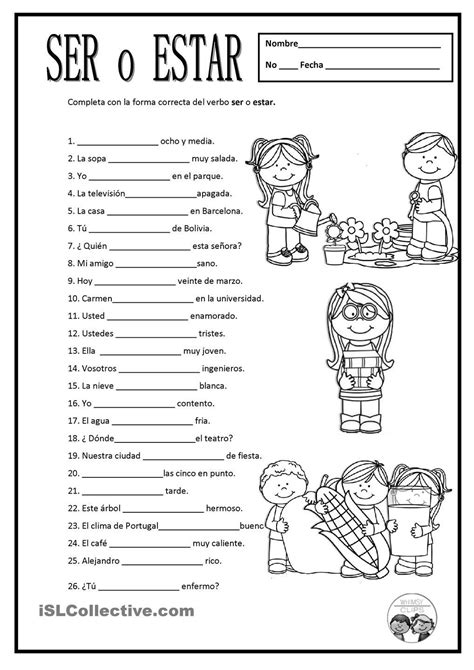 Ser Vs Estar Liveworksheets