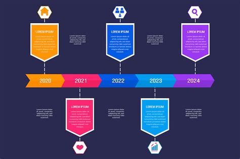 Diseño de flecha de línea de tiempo para infografías de texto Vector